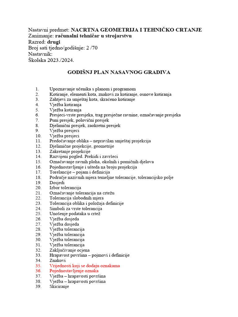 Nacrtna Geometrija I Tehničko Crtanje 2r | PDF