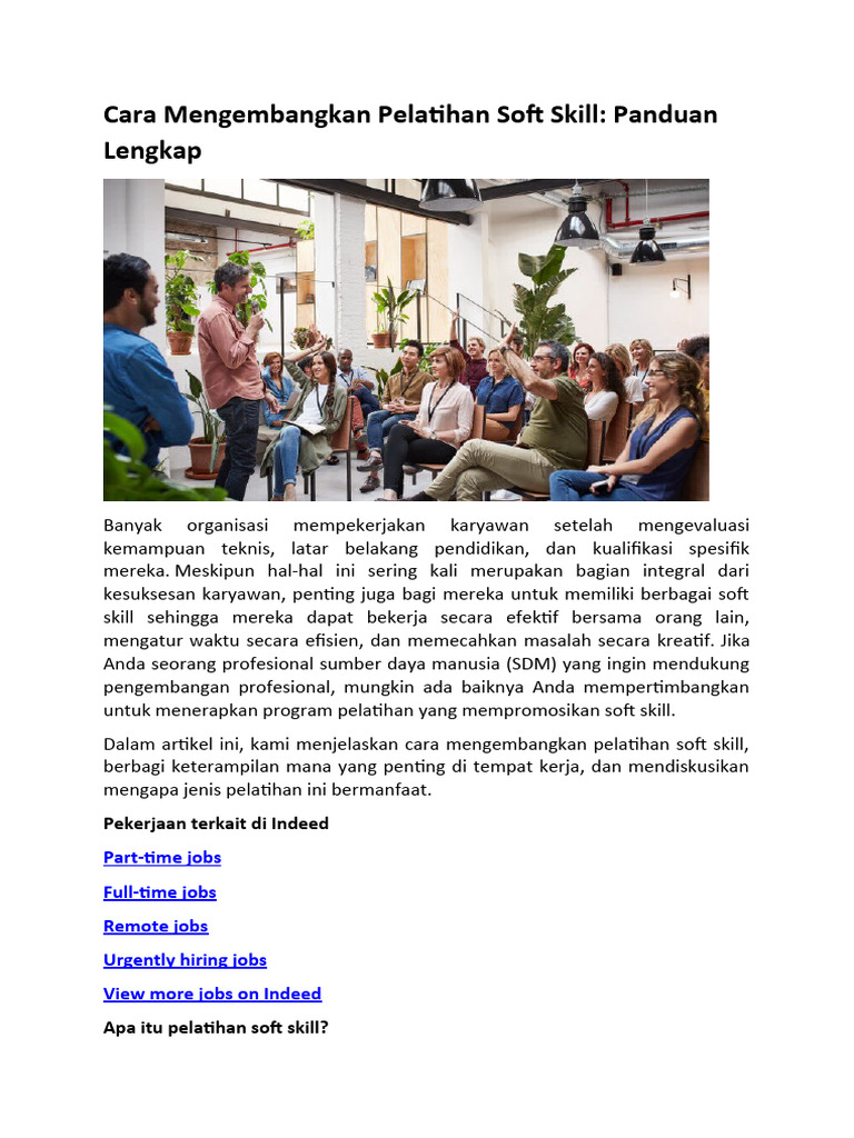 Cara Mengembangkan Pelatihan Soft Skill | PDF