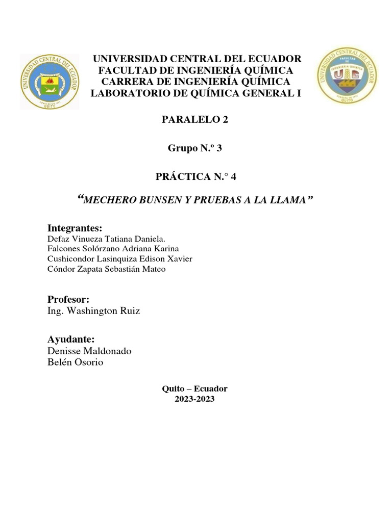 Grupo 3. Práctica #4. QG - P2 | Descargar gratis PDF | Combustión | Materiales
