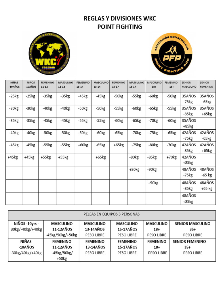 Reglas de Point Fighting WKC | PDF | Árbitro | Combate