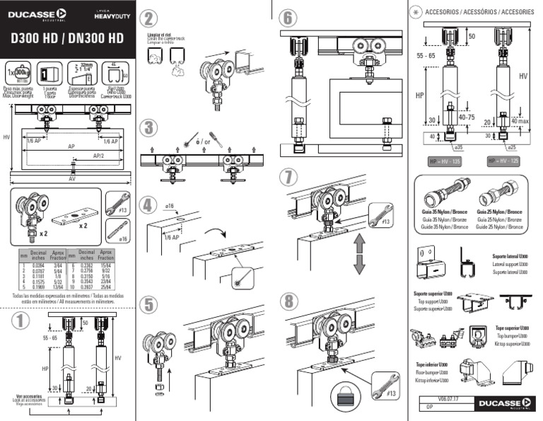 Guía de Medidas y Accesorios U300 | PDF