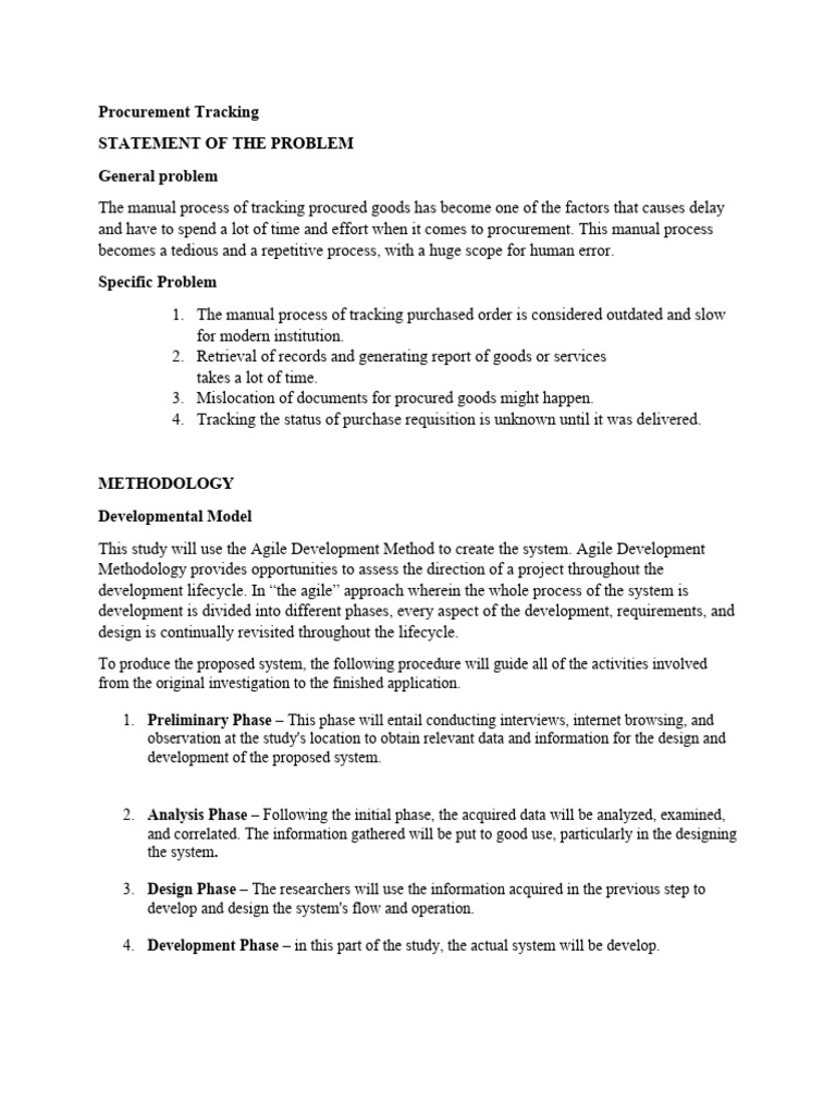 Procurement Tracking SOP | PDF | Methodology | System