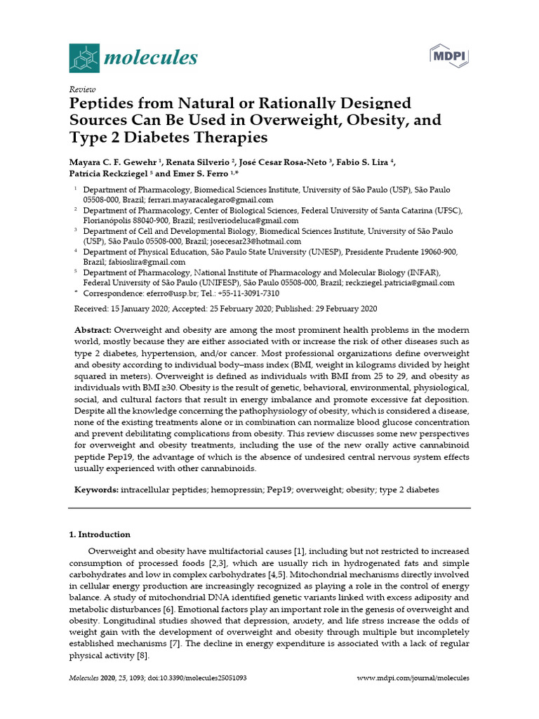 Peptides from Natural or Rationally Designed Sources Can Be -- Gewehr ...