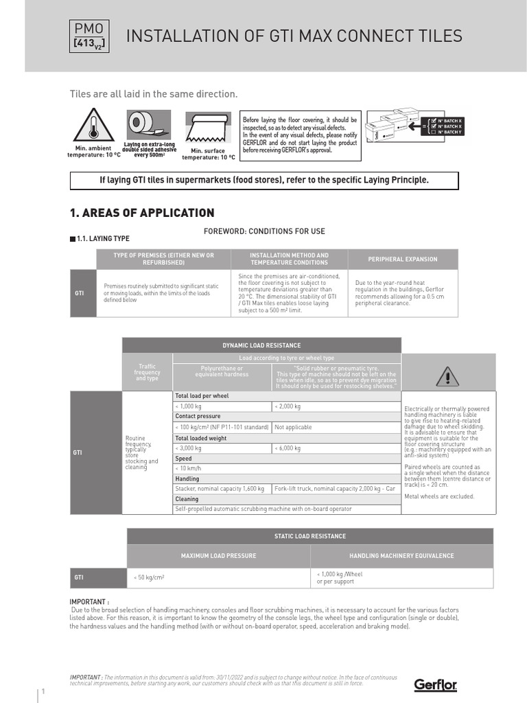 413 Gerflor Installation Guidelines Contract Gti Max Connect en v2 | PDF | Flooring | Door