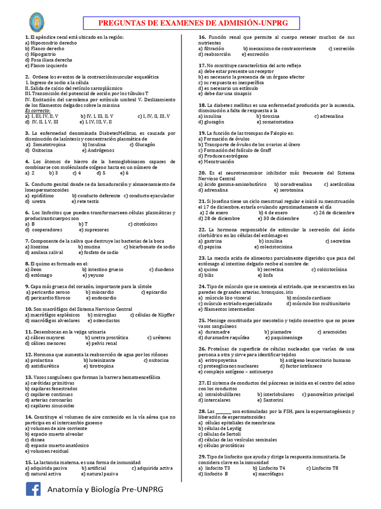 PREGS. DE ADMISIÓN (ANATOMÍA) .PDF Versión 1 | PDF | Músculo esquelético | Corazón