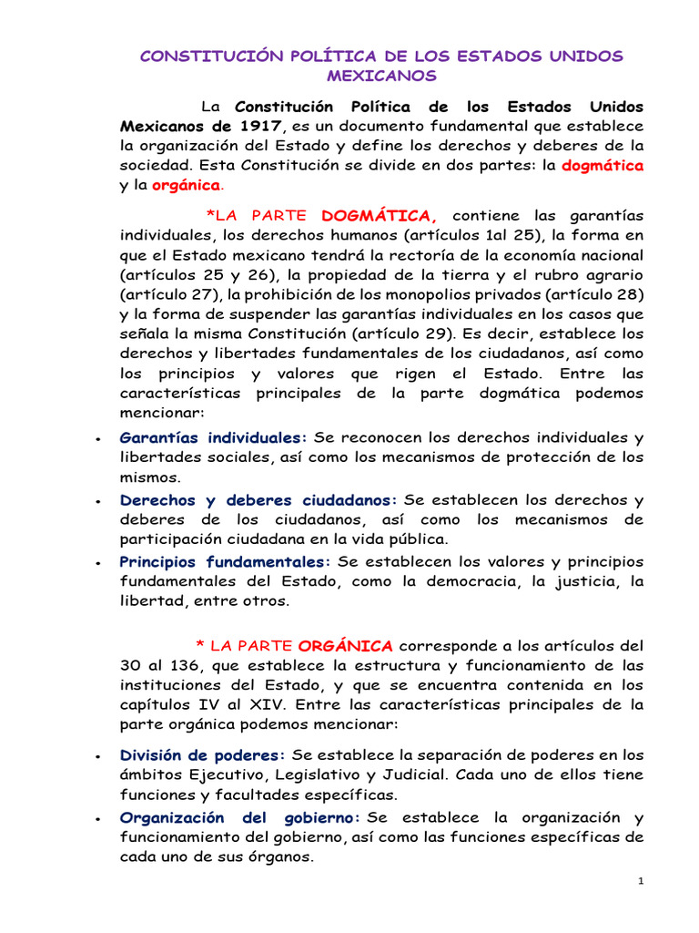Constitución Política de Los Estados Unidos Mexicanos | PDF | Derecho ...