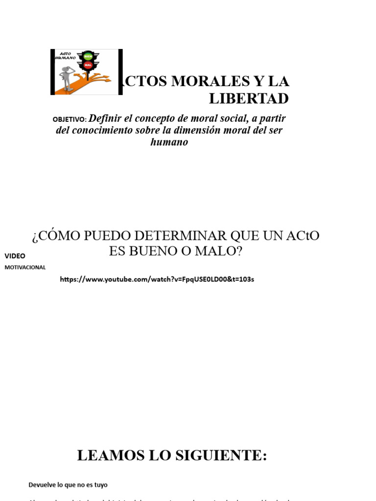 LOS ACTOS MORALES Y LA LIBERTAD | PDF | Moralidad