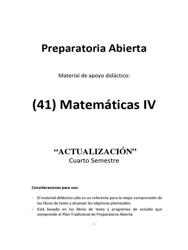 41 Matemáticas Iv Prepa A | Descargar gratis PDF | Logaritmo | Funcion exponencial