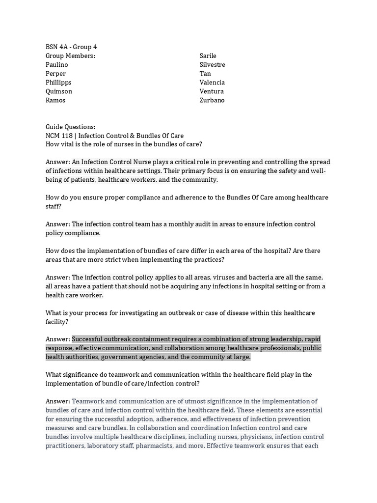 Infection Control and Care Bundles Overview | PDF | Health Care | Nursing