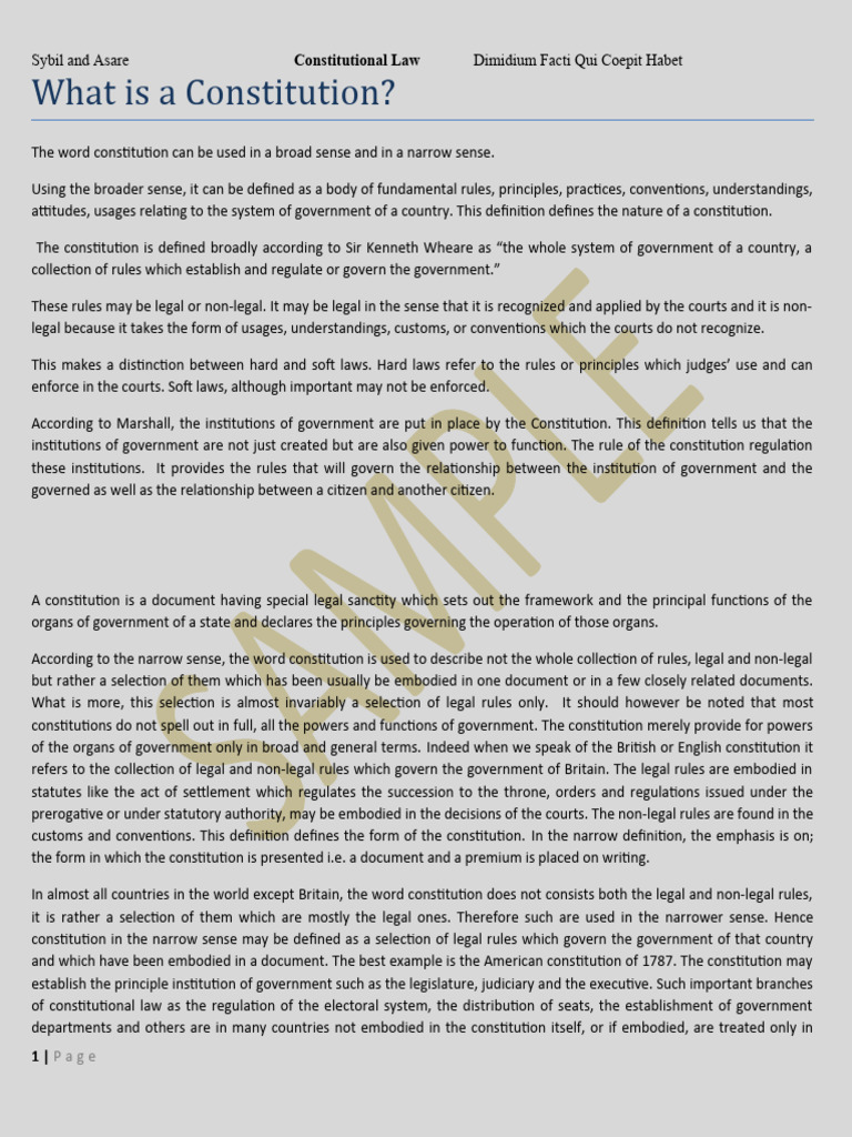 Constitutional Law Notes | PDF | Political Law | Political Science