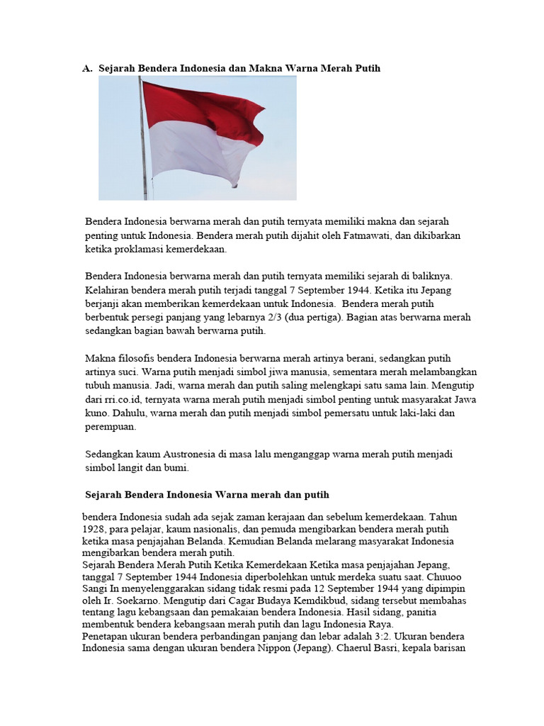 Keliping Sejarah Indonesia Sejarah Bendera Indonesia Dan Makna Warna ...