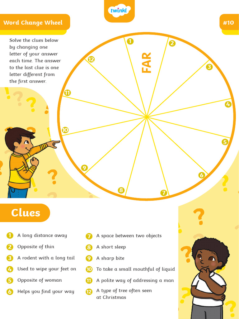 Word Change Wheel Puzzle #10 | PDF