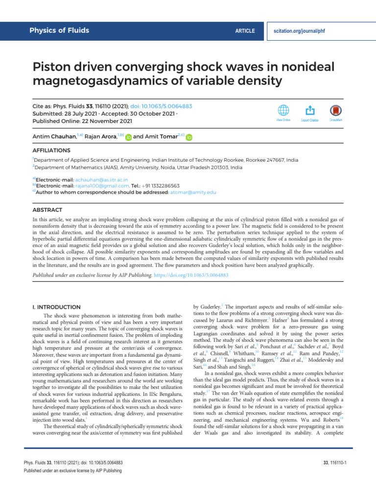 Physics of Fluid 2021 | PDF | Gases | Waves