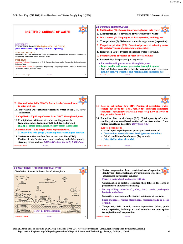 Overview of Water Sources | PDF | Aquifer | Water And The Environment