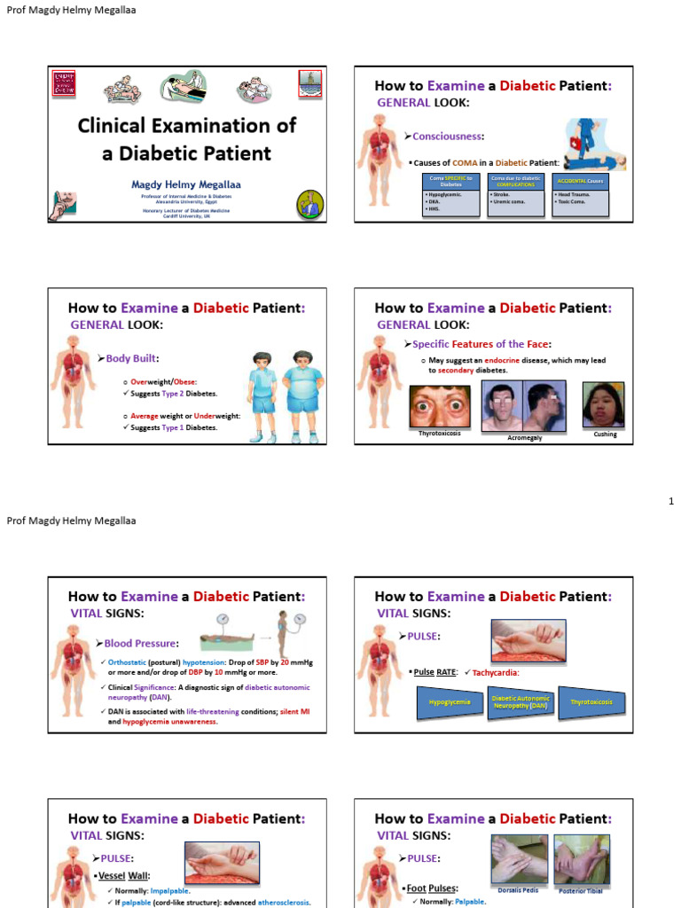 Clinical Examination Diabetes (Magdy Helmy) Handout | PDF | Diabetes ...