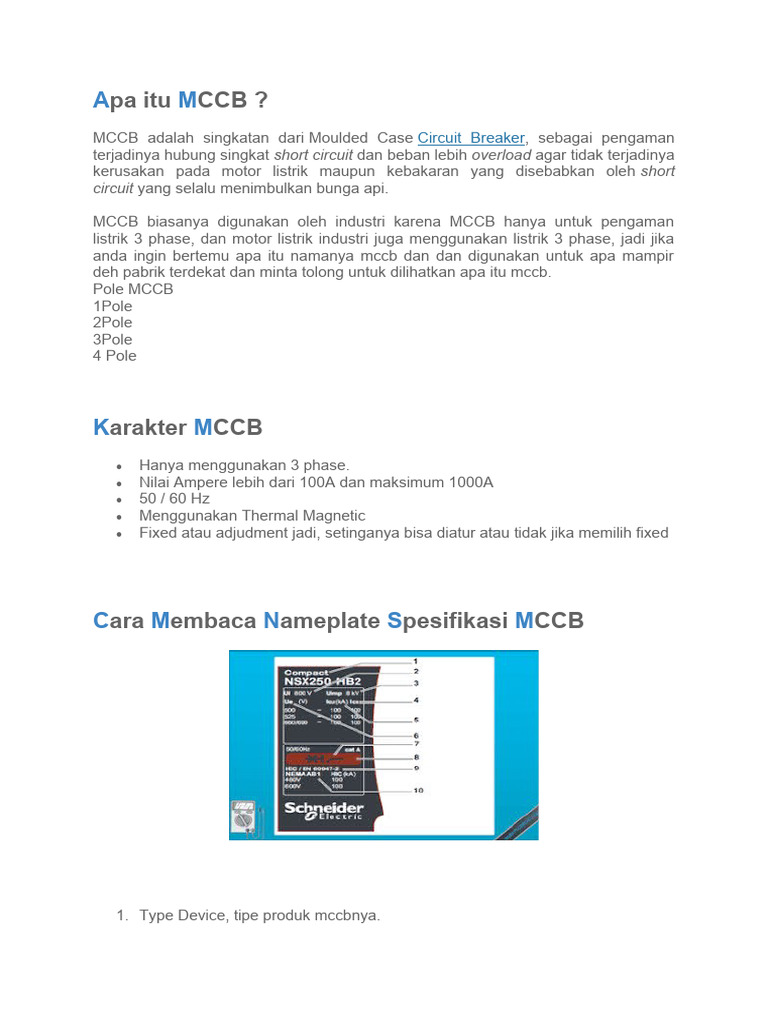 Apa Itu MCCB | PDF