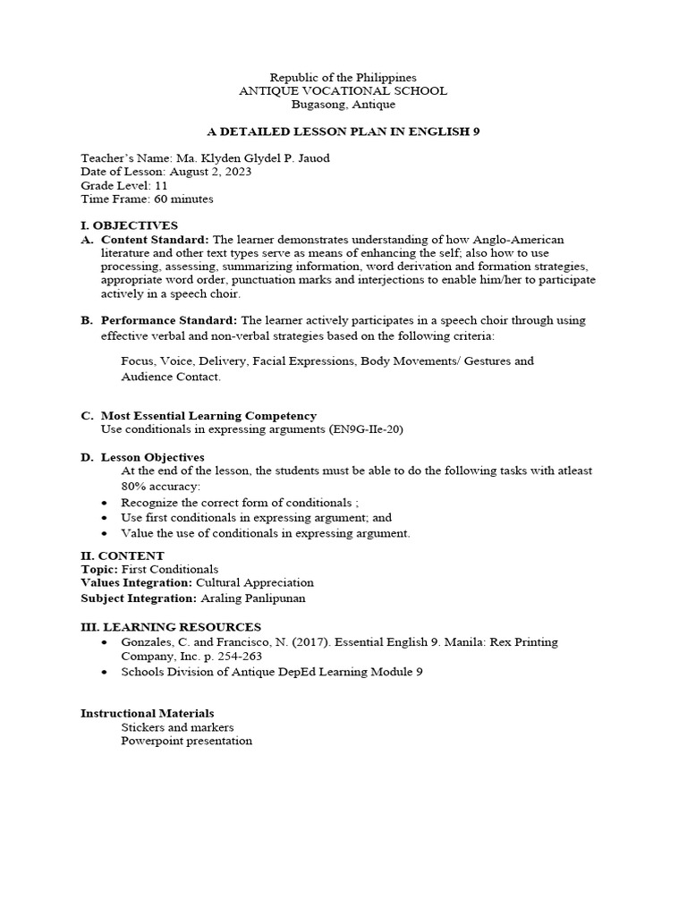 Lesson Plan Demo 2023 | Download Free PDF | Lesson Plan | Learning