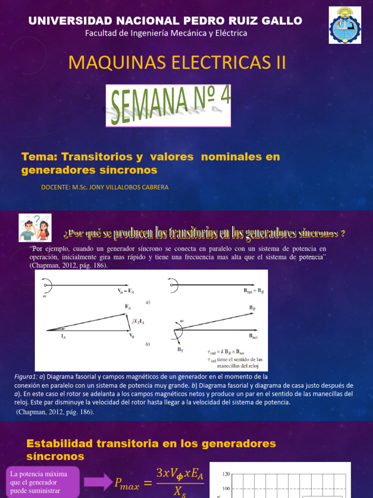 Transitorios y Valores Nominales en Generadores Síncronos | Descargar gratis PDF | Generador ...