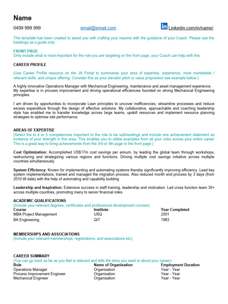 Transferable Skills Resume Template | PDF | Leadership | Employment