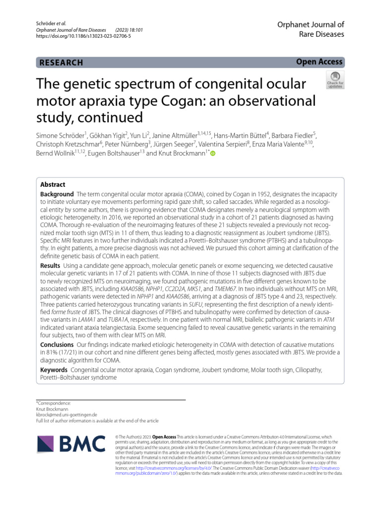 The Genetic Spectrum of Congenital Ocular | PDF | Mutation | Medical ...