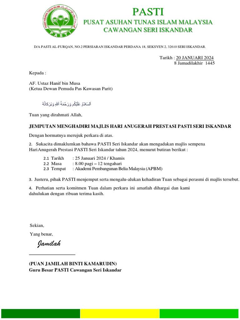 Surat Jemputan Perasmi | PDF