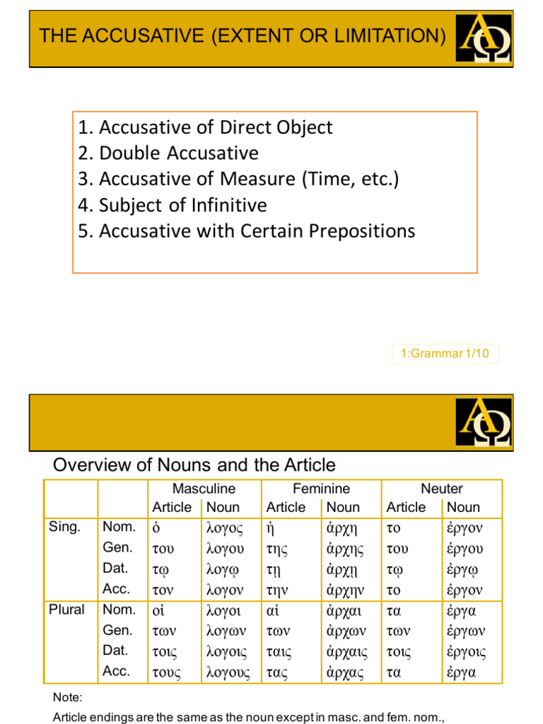 Accusative | PDF | Subject (Grammar) | Grammatical Gender