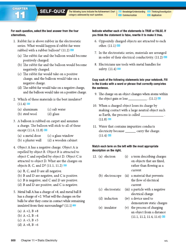 Ch11 Self - Quiz | PDF