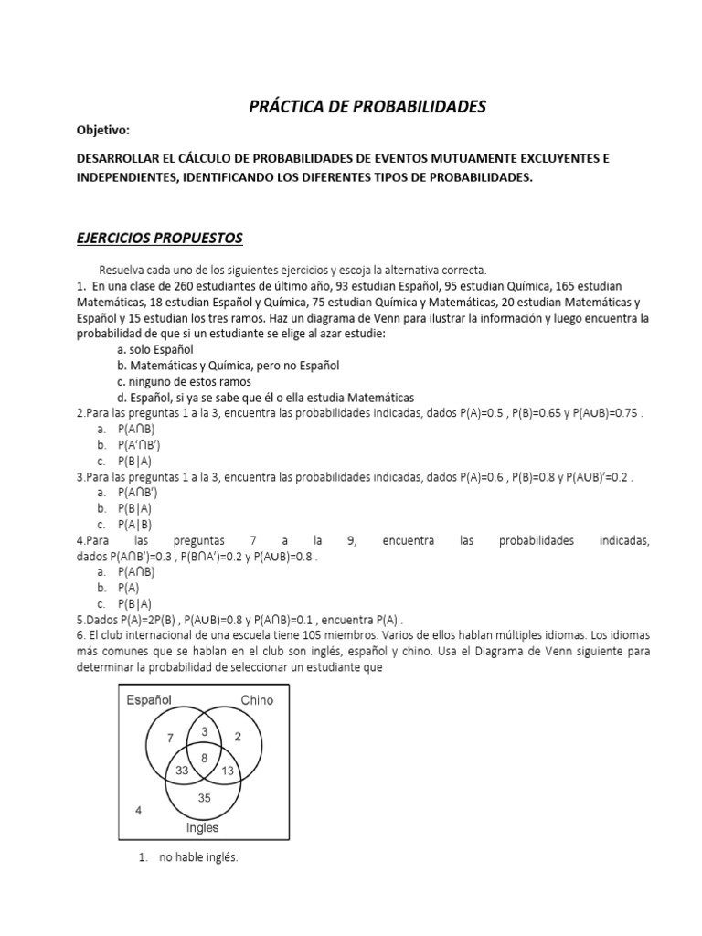 Guía de Probabilidades | PDF