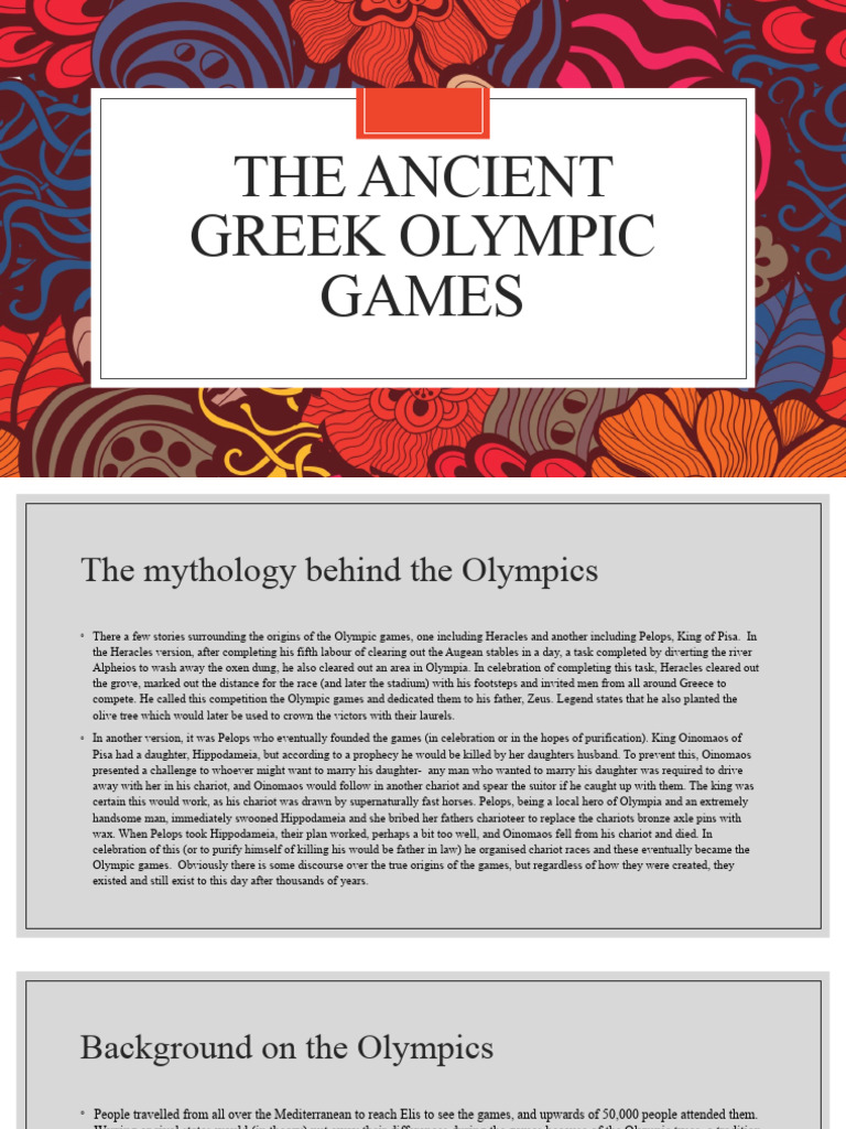 The Ancient Greek Olympics | PDF