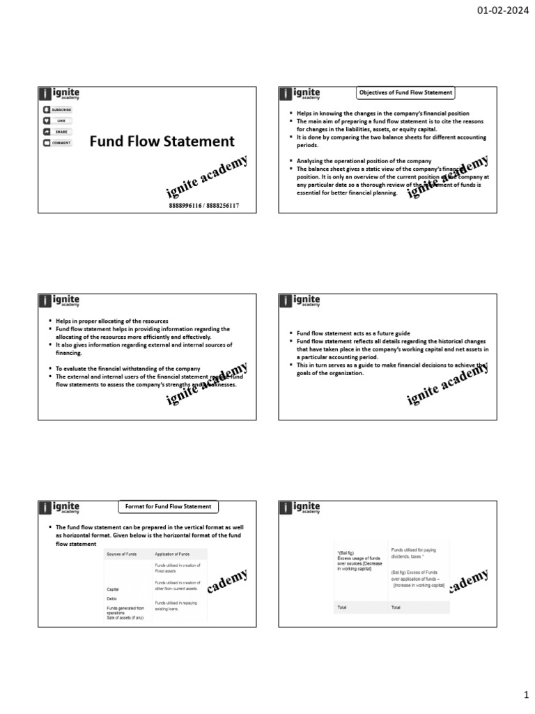 Fund Flow Statement | PDF | Balance Sheet | Cash Flow Statement