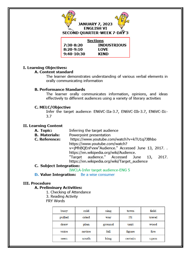 ENGLISH Q2-W7-day 3 Target Audience | PDF | Target Audience | Advertising