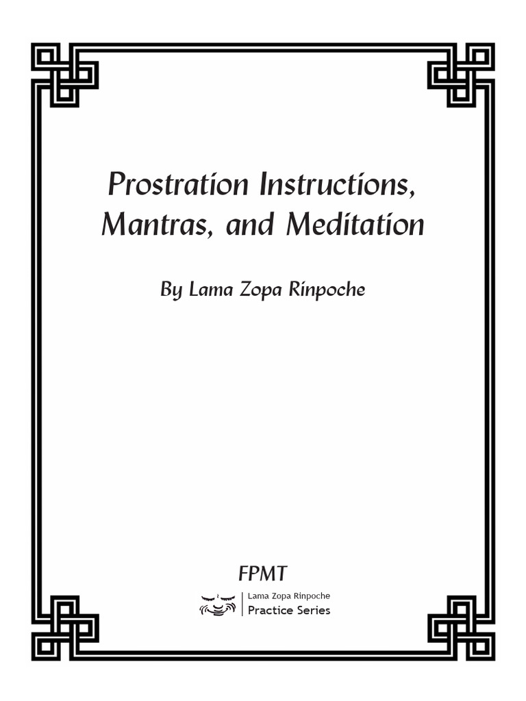 Prostrations Instructions Mantras Meditation A5 | PDF | Vajrayana | Yoga