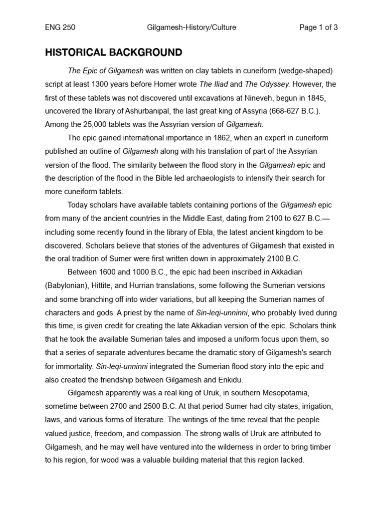 Gilgamesh: Ancient Epic Insights | PDF | Epic Of Gilgamesh | Cuneiform