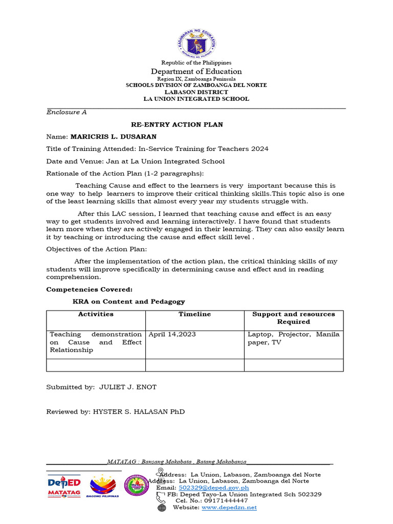 Luis Re Entry Action Plan | PDF | Intelligence | Cognitive Science