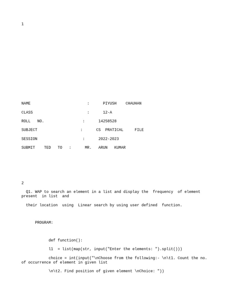 CS Practical File | Download Free PDF | Databases | Letter Case