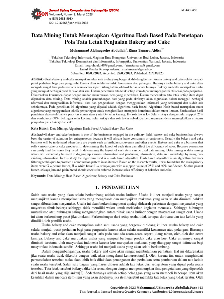 Data Mining Untuk Menerapkan Algoritma Hash Based Pada Penetapan | PDF