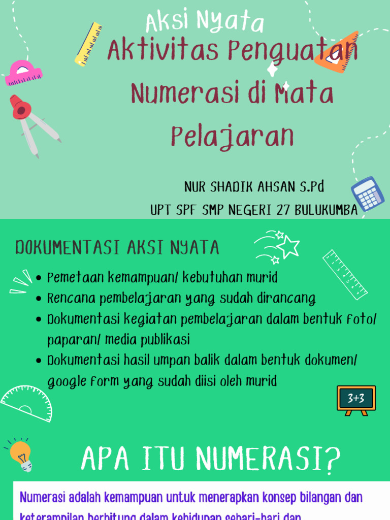 Aksi Nyata - Aktivitas Penguatan Numerasi Di Mata Pelajaran | PDF Aksi Nyata - Aktivitas Penguatan Numerasi Di Mata Pelajaran | PDF
