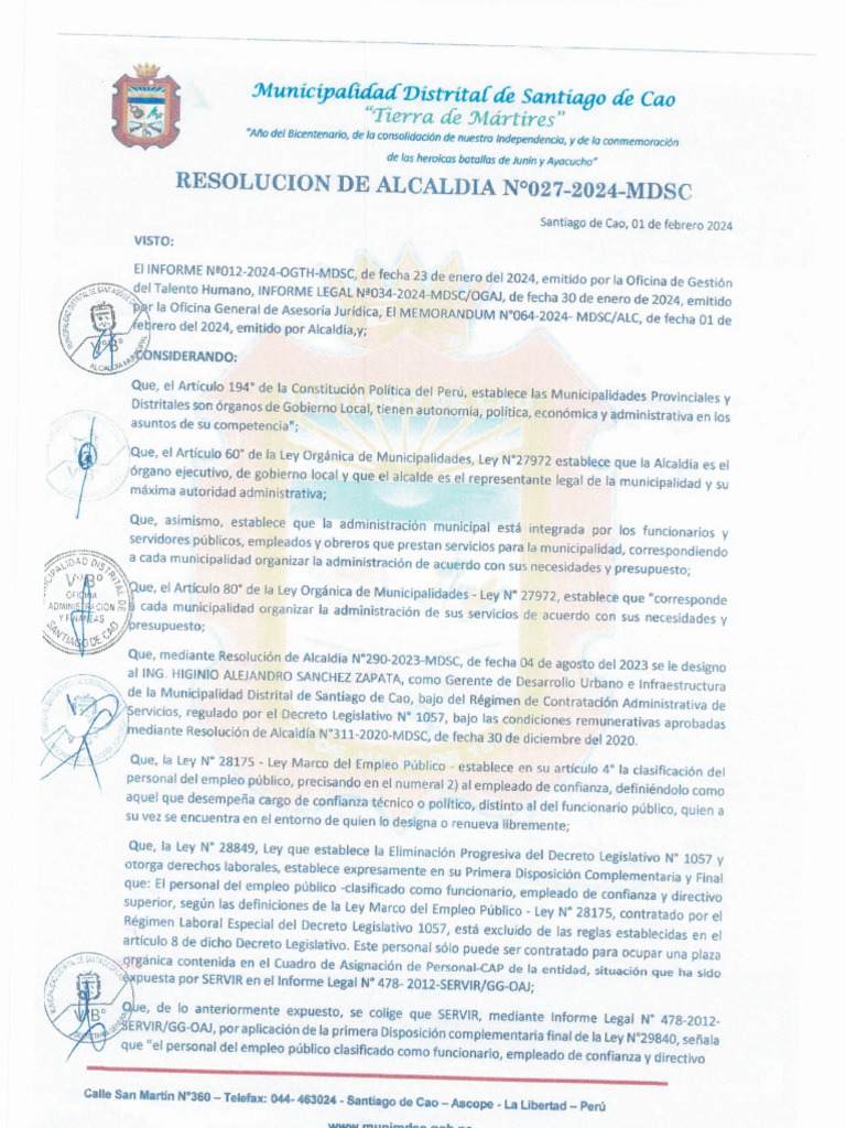 Resolucion de Nombramiento | PDF