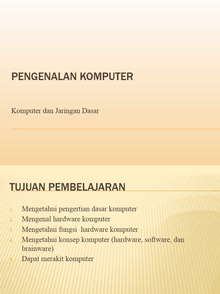 Pertemuan 2 - Pengenalan Komputer | PDF
