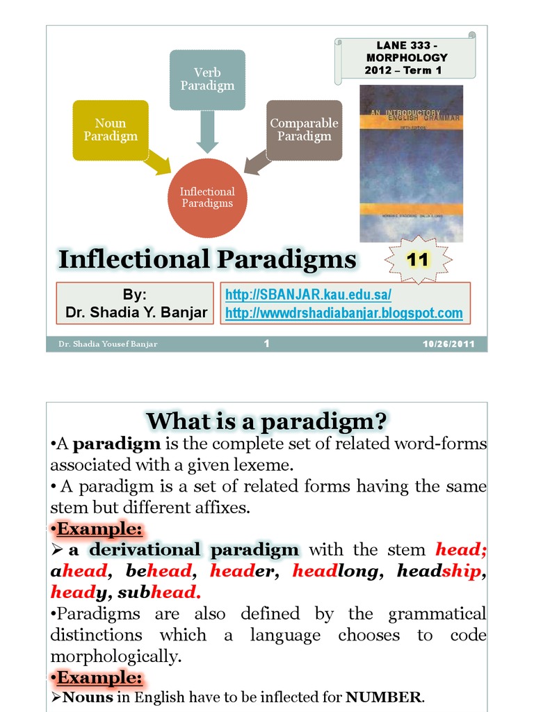 Understanding Inflectional Paradigms | PDF | Grammatical Number | Verb