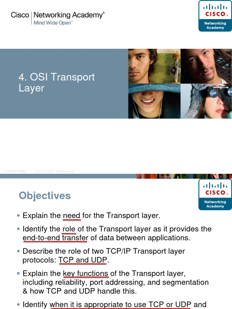 CHPT 4 OSI Transport Layer | PDF | Port (Computer Networking) | Transmission Control Protocol