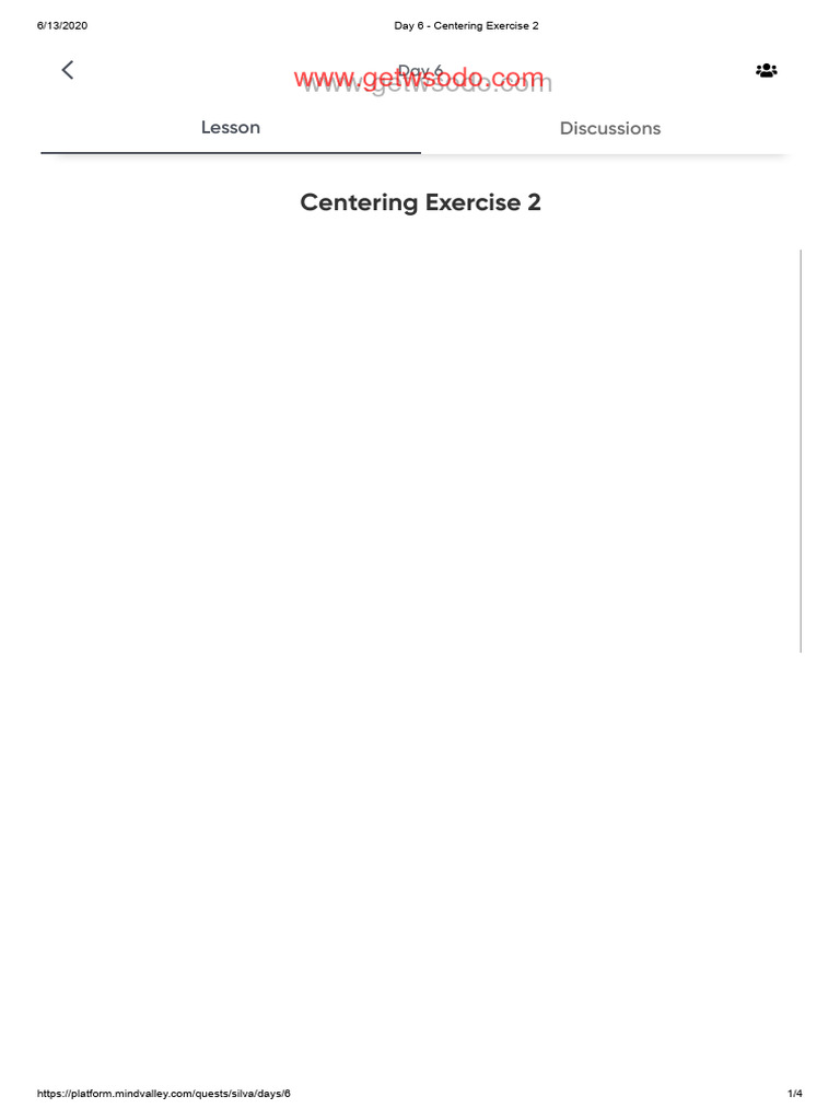 Centering Exercise 2 | PDF | Mind | Cognitive Psychology
