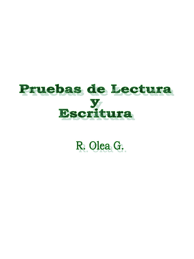 Pruebas de Lectura y Escritura Olea | PDF | Lingüística | Comunicación ...