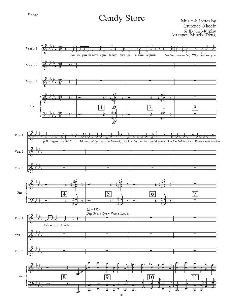 Candy Store-Vocal Score | PDF