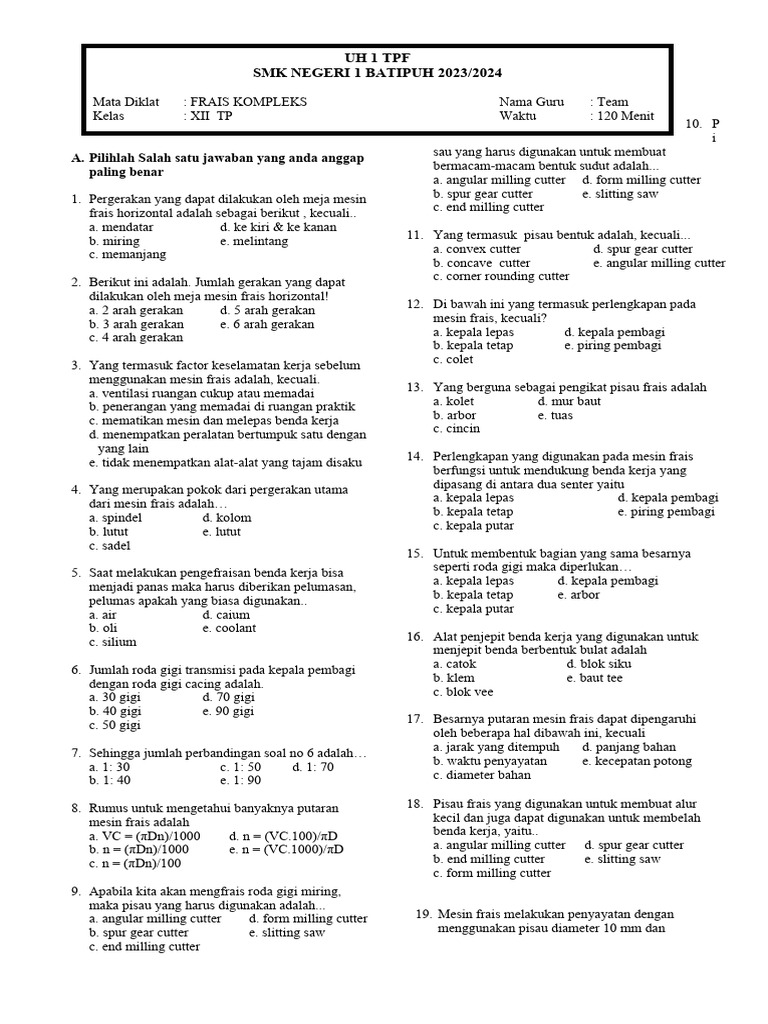 Uh 1 TPF 2023-2024 | PDF