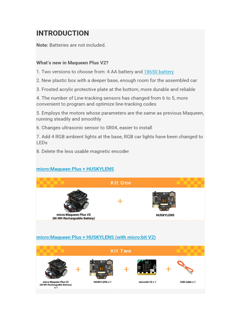 Maqueen Plus V2.0 Specs | PDF | Manufactured Goods | Computing