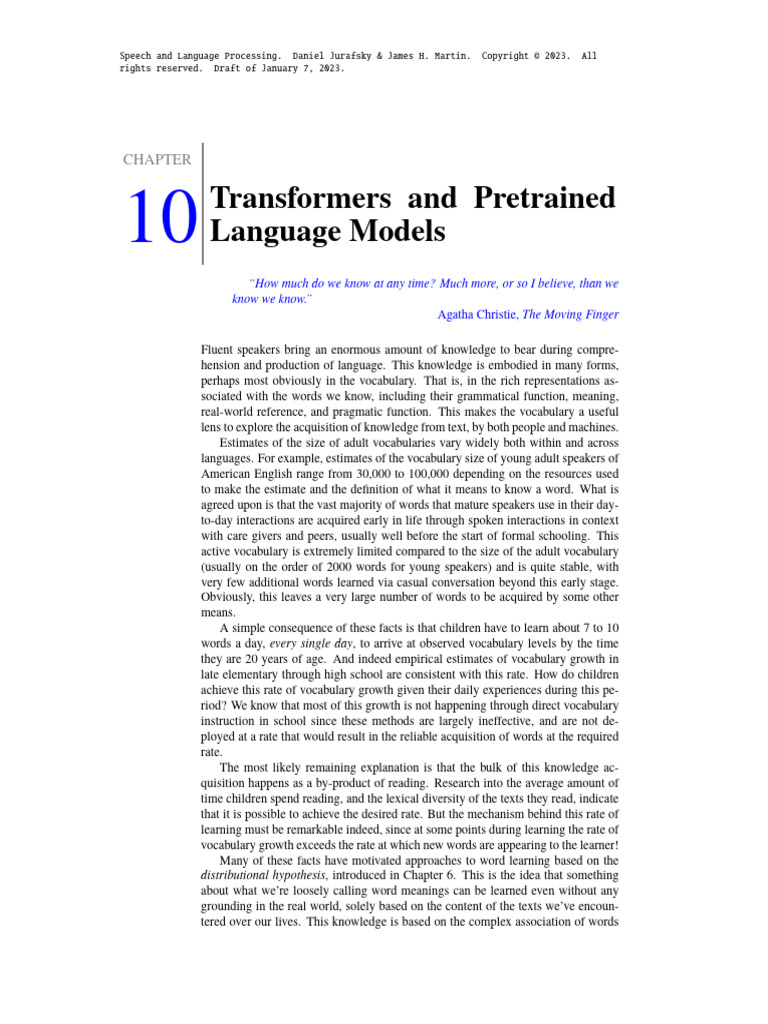 Transformers and Pretrained Language Models | PDF | Vocabulary ...