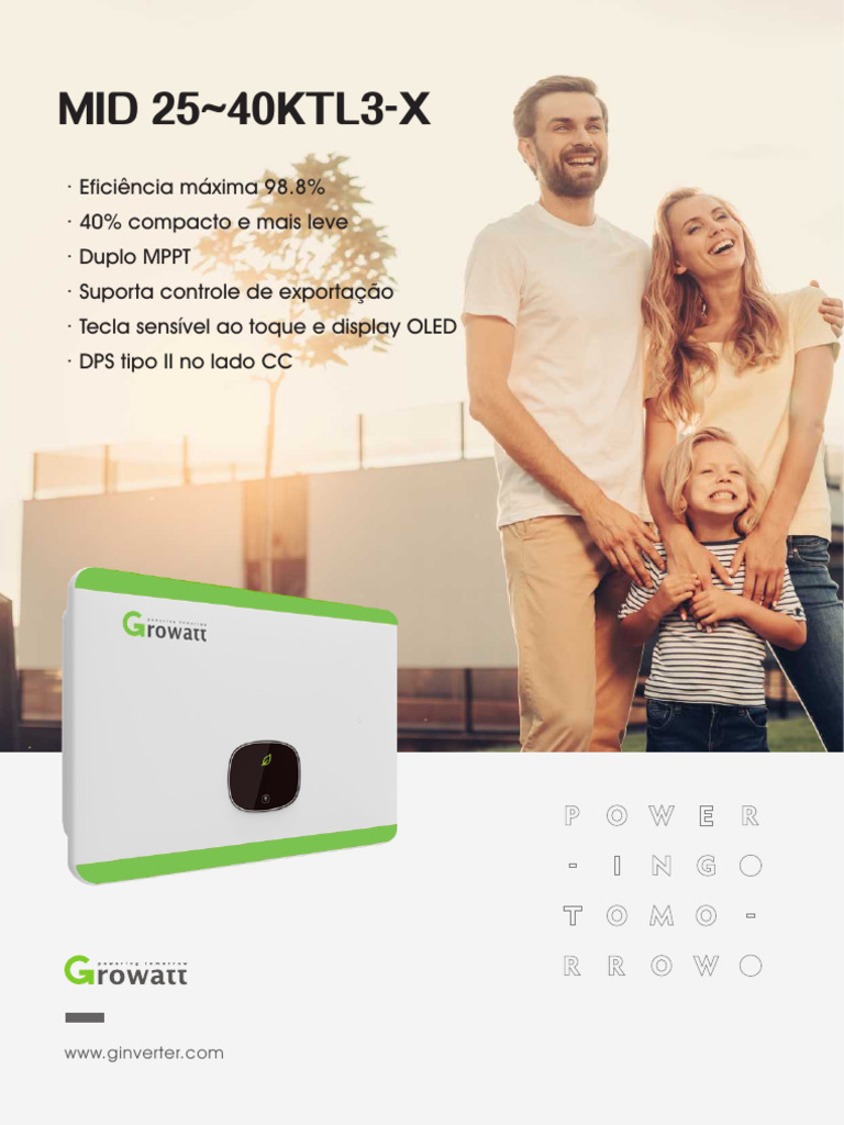03 - Datasheet Inversor Growatt 36kw | PDF | Energia elétrica ...