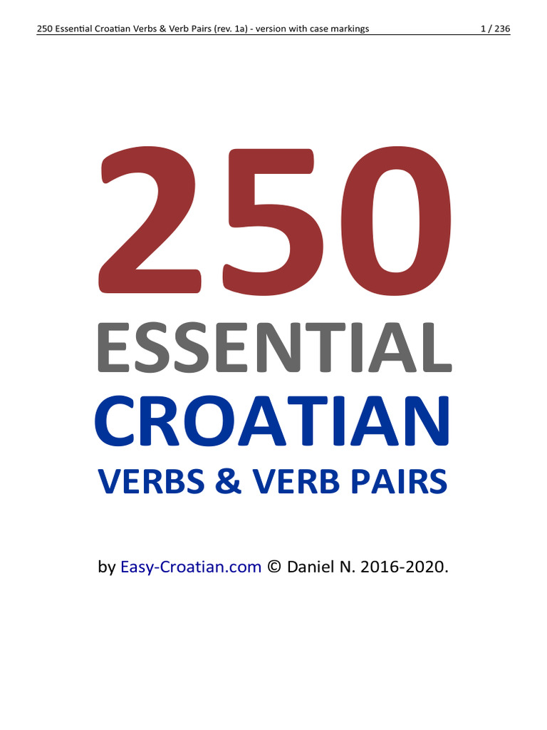 Essential Croatian Verbs List | PDF | Semantics | Semantic Units