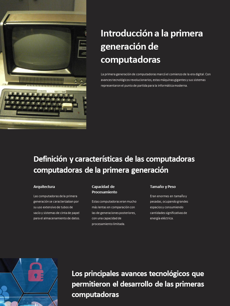 Características de la primera generación de computadoras | PDF ...